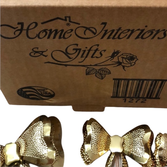 Home Interiors | Accents | Vintage Lightweight Gold Metal Bows Set Of 3 ...